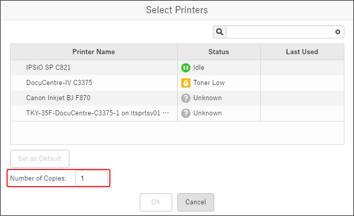 Print forms from a printer